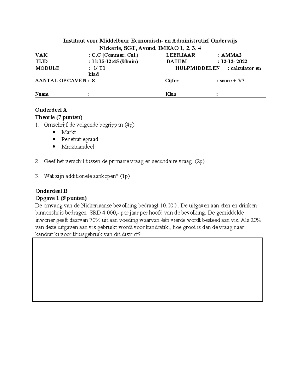Cc VAK - Belangrijke Informatie voor AMMA, IMEAO 1, 2, 3, 4 - Studocu