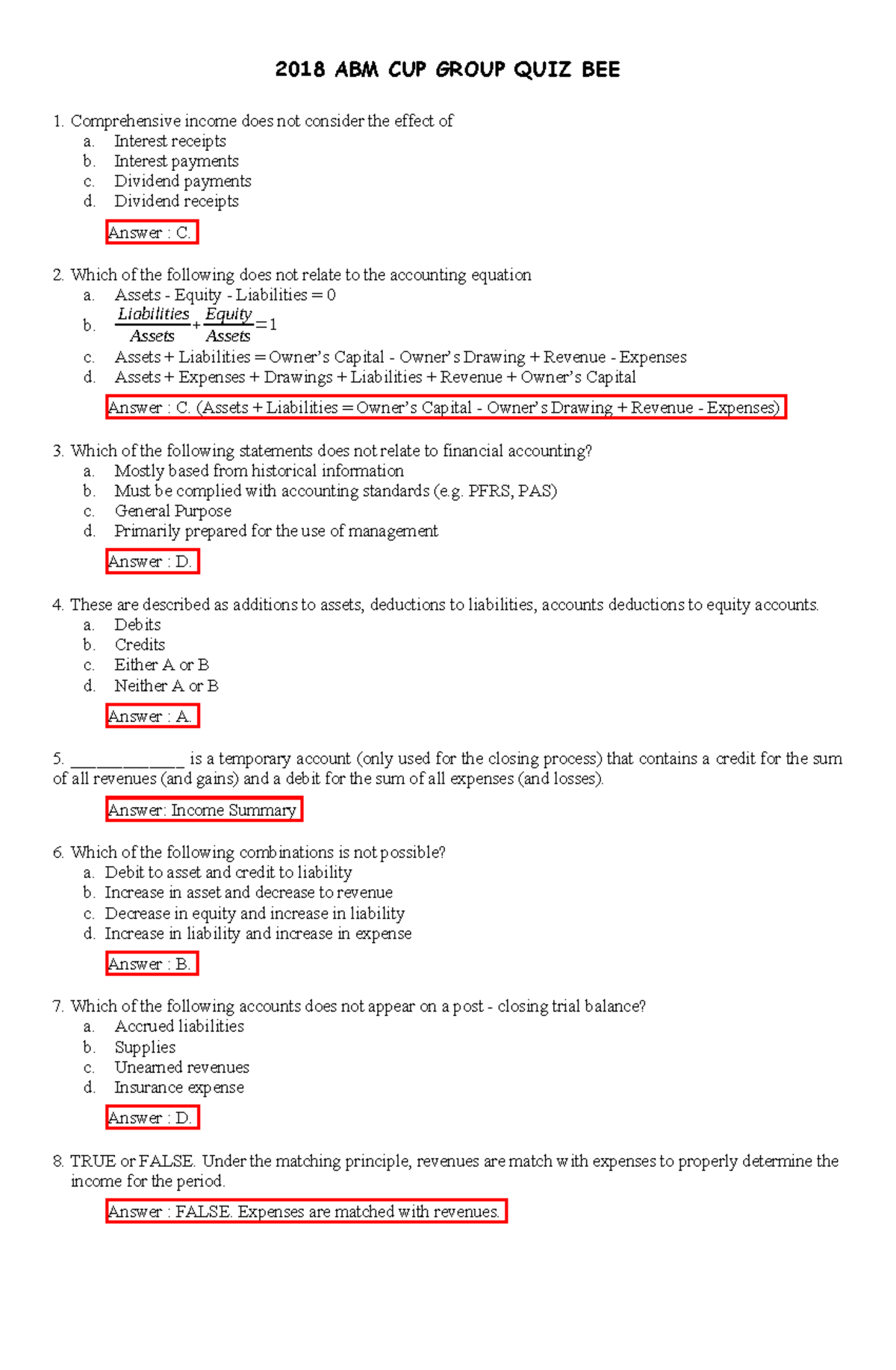 ABM 2025-2026 Comprehensive Review Notes for Group Quiz Bee - Studocu