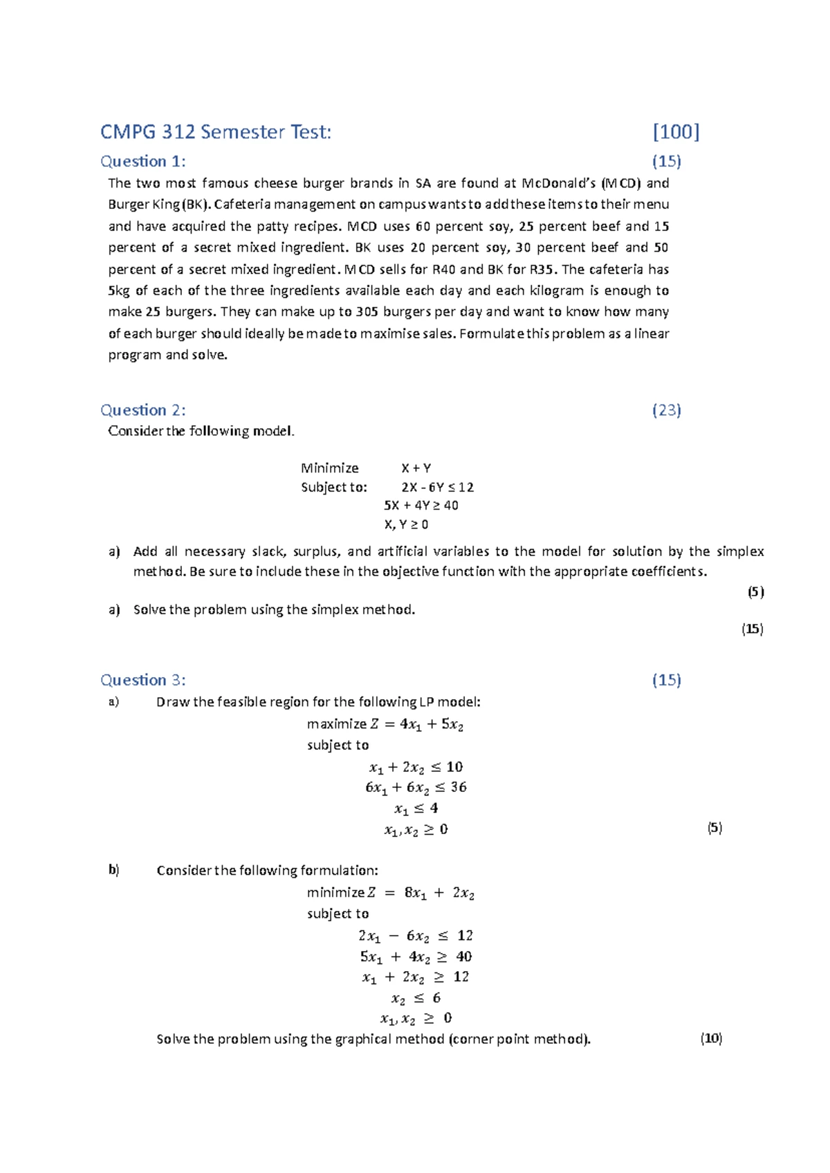 CMPG 312 Semester Test Preparation - CMPG 312 Semester Test Preparation ...