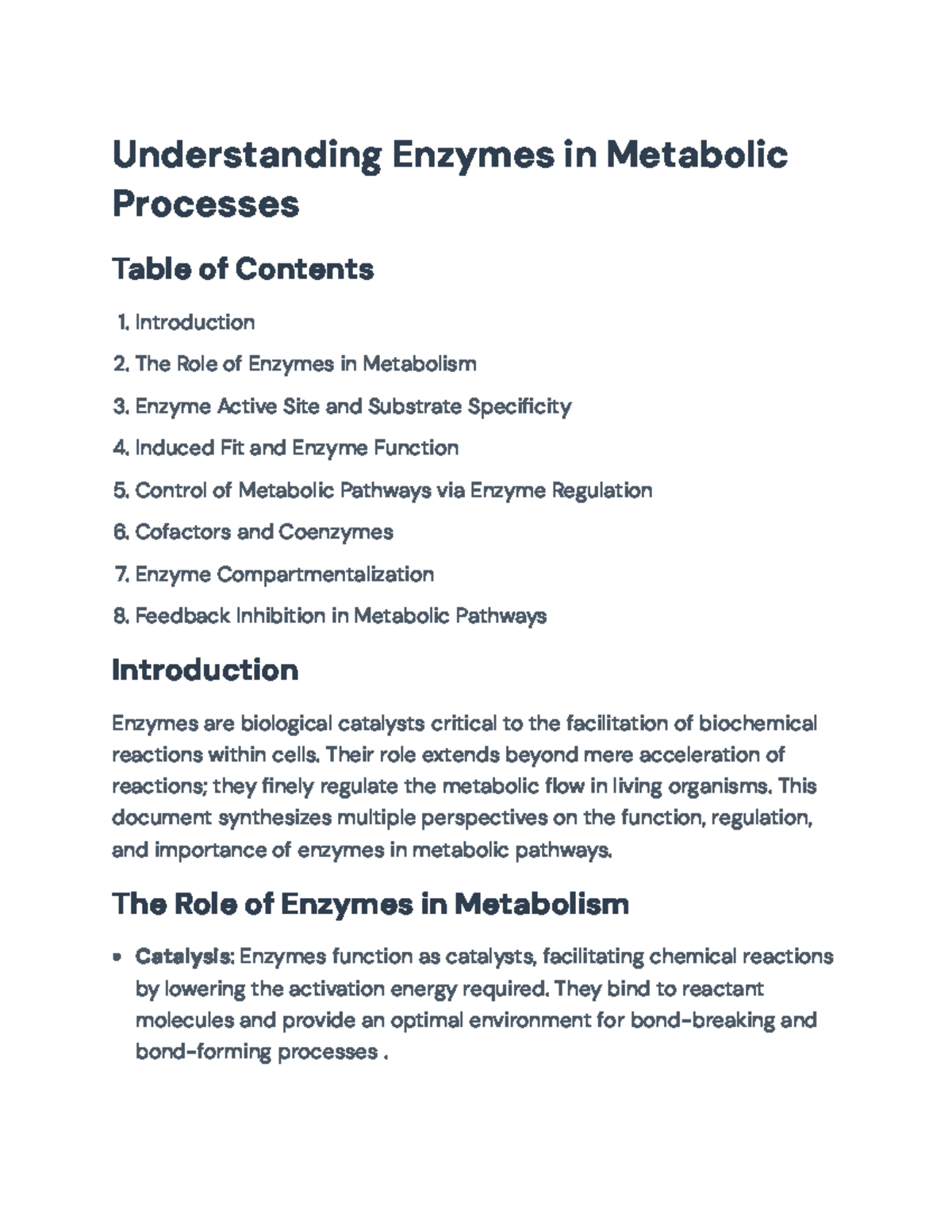 Understanding Enzymes in Metabolism: Key Roles and Functions ...