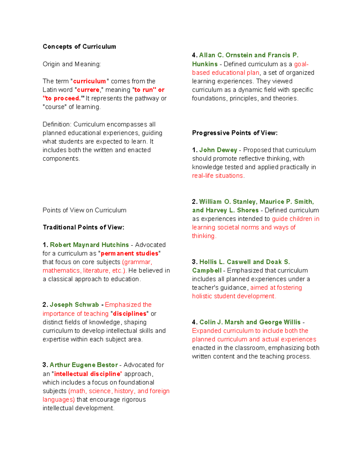 Reviewer-Educ-90 - Reviewer - Concepts of Curriculum Origin and Meaning ...