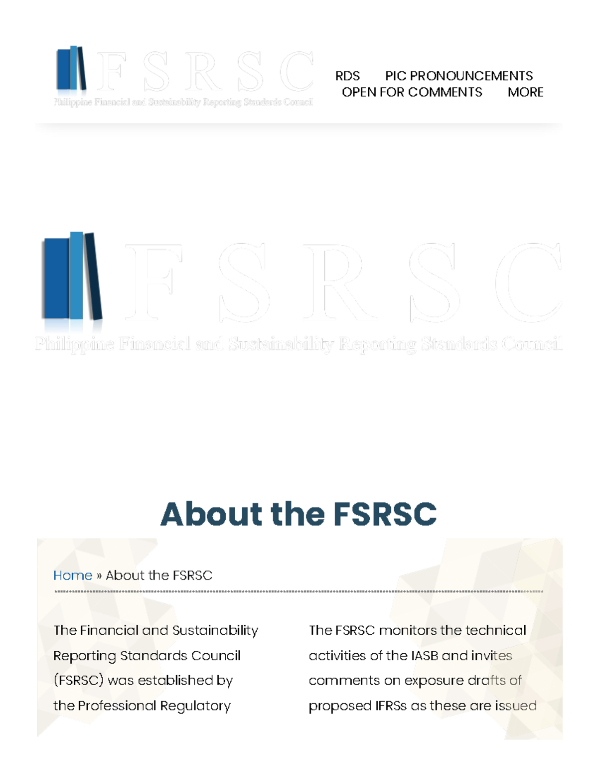 About the Fsrsc - Governmental Organization in the Philippines - The ...