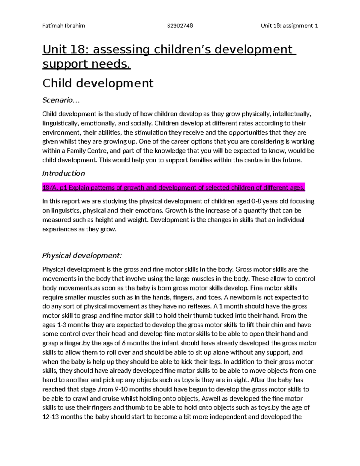 Learning AIM D (1) copy - Unit 5: Meeting Individual Care and Support ...