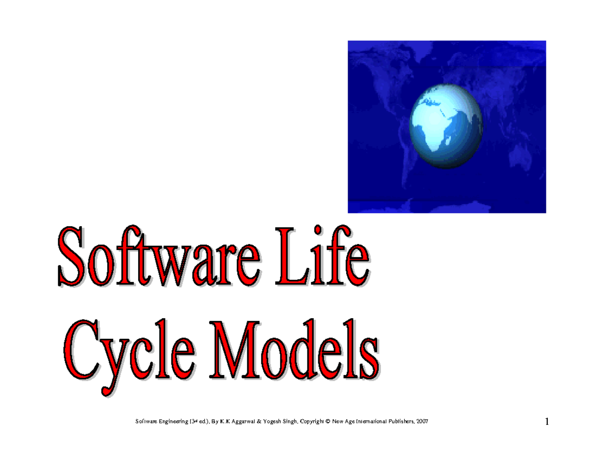 Chapter 2: Software Development Life Cycle Models (SE 3rd Ed.) - Studocu