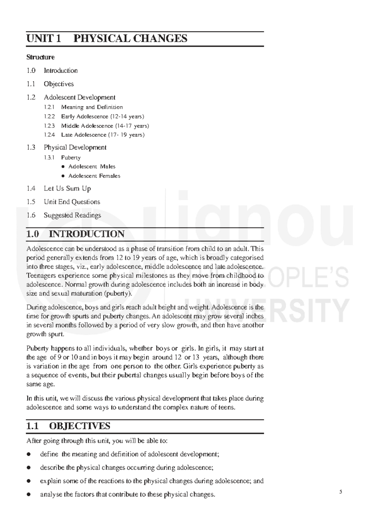 UNIT 1: PHYSICAL CHANGES IN ADOLESCENCE (12-19 YRS) - Studocu