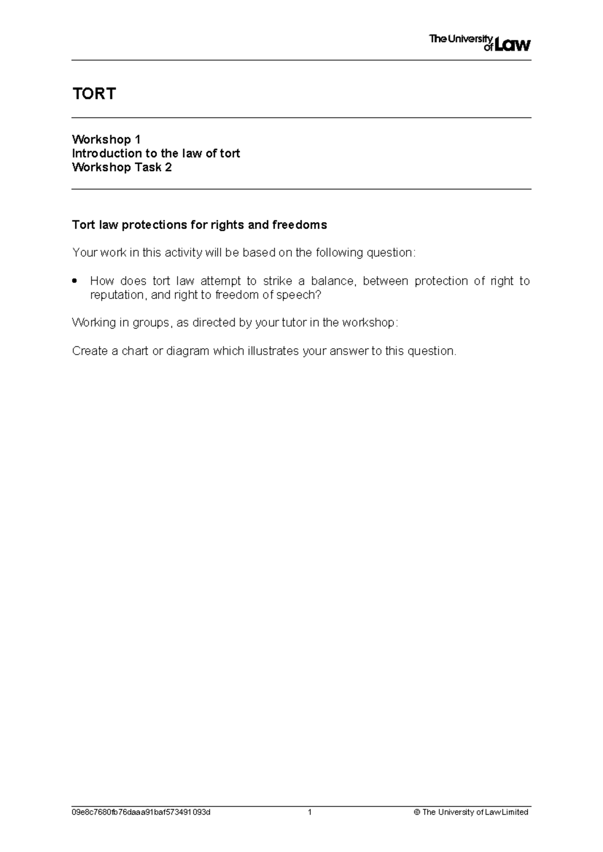 2324 tort ws01 ce01 workshop task 02 - TORT Workshop 1 Introduction to ...