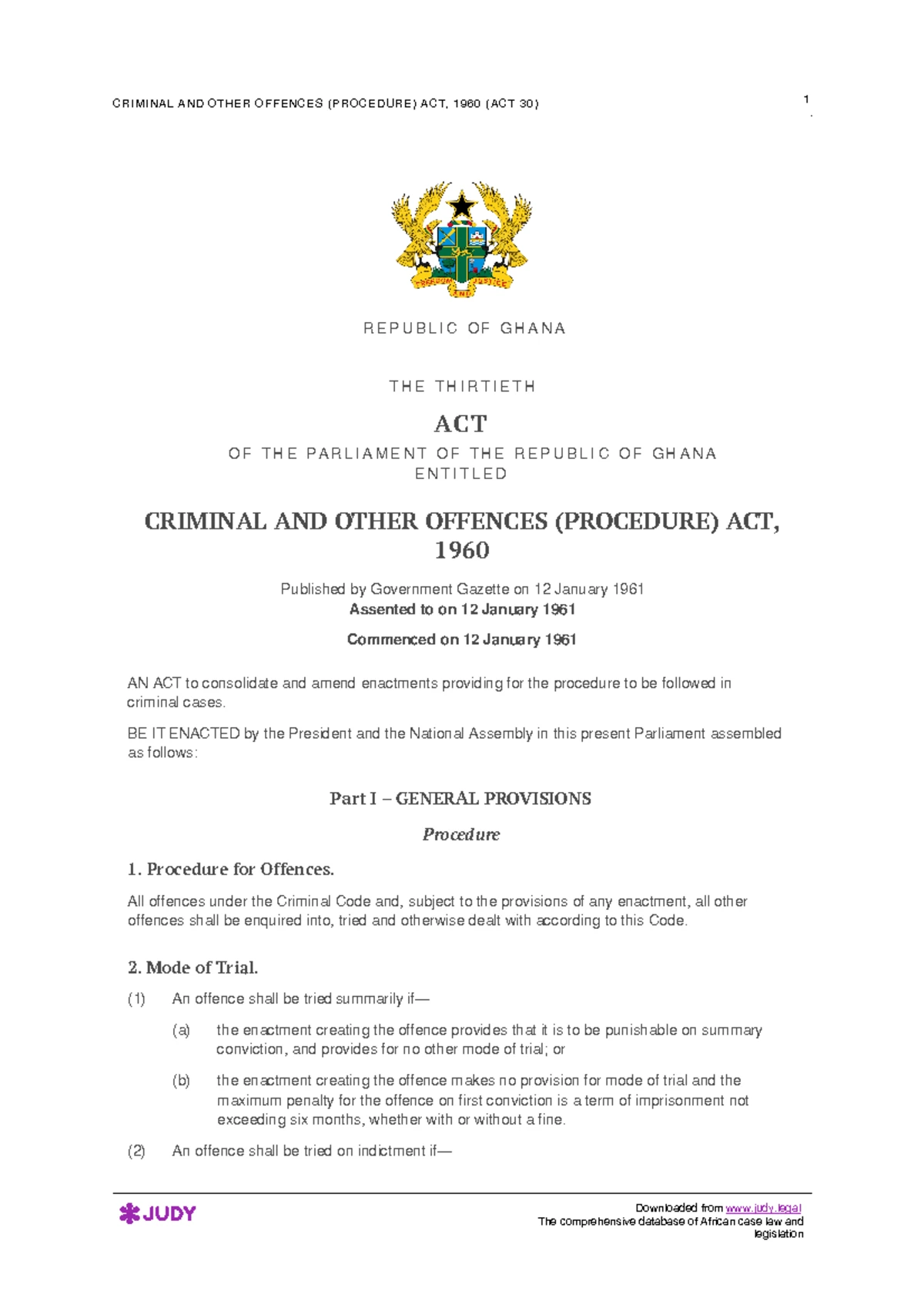 ACT 29 - Comprehensive Overview of Criminal Offences in Ghana - Studocu