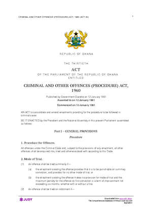 ACT 29 - criminal and offences act - ACTS OF GHANA FIRST REPUBLIC ...
