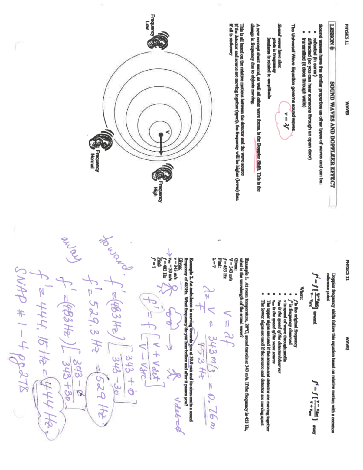 PHYSICS 11 Lesson 6: Doppler Effect & Sound Waves Notes - Studocu