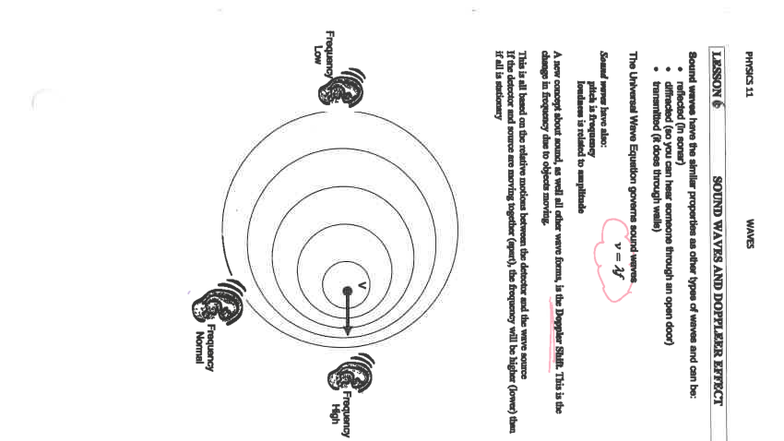 PHYSICS 11 Lesson 6: Doppler Effect & Sound Waves Notes - Studocu
