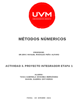 Actividad 4: Ejercicios sobre métodos numéricos y programación - Studocu
