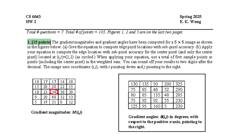 CS 6643 HW 2 Spring 2025: Computer Vision Homework Solutions - Studocu
