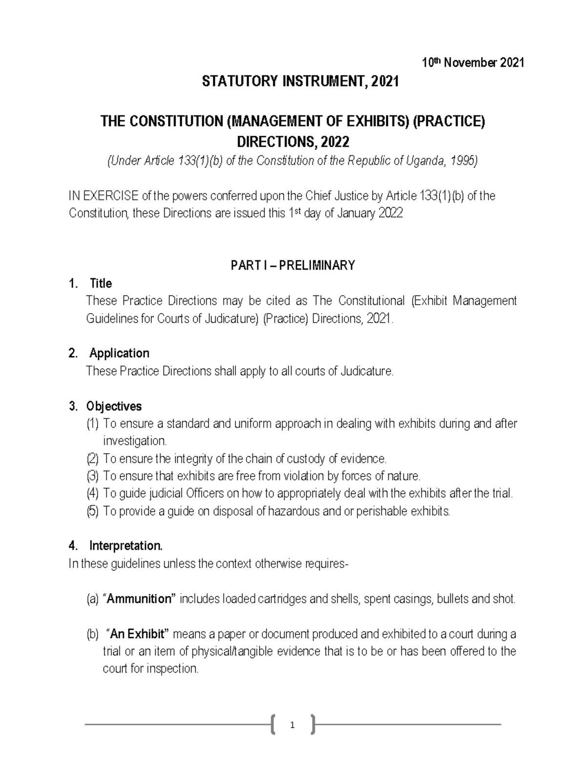 Management of Exhibits: Practice Directions 2021-2022 Guidelines - Studocu