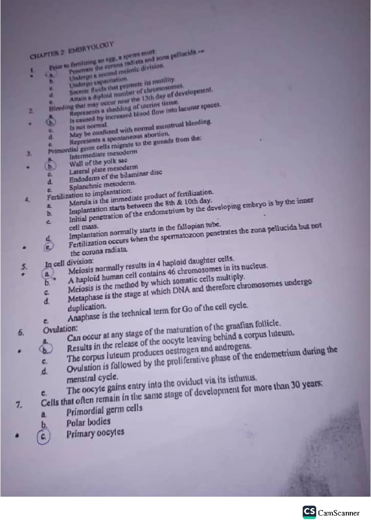 Embryology MCQs Study Guide for Exam Preparation - Studocu