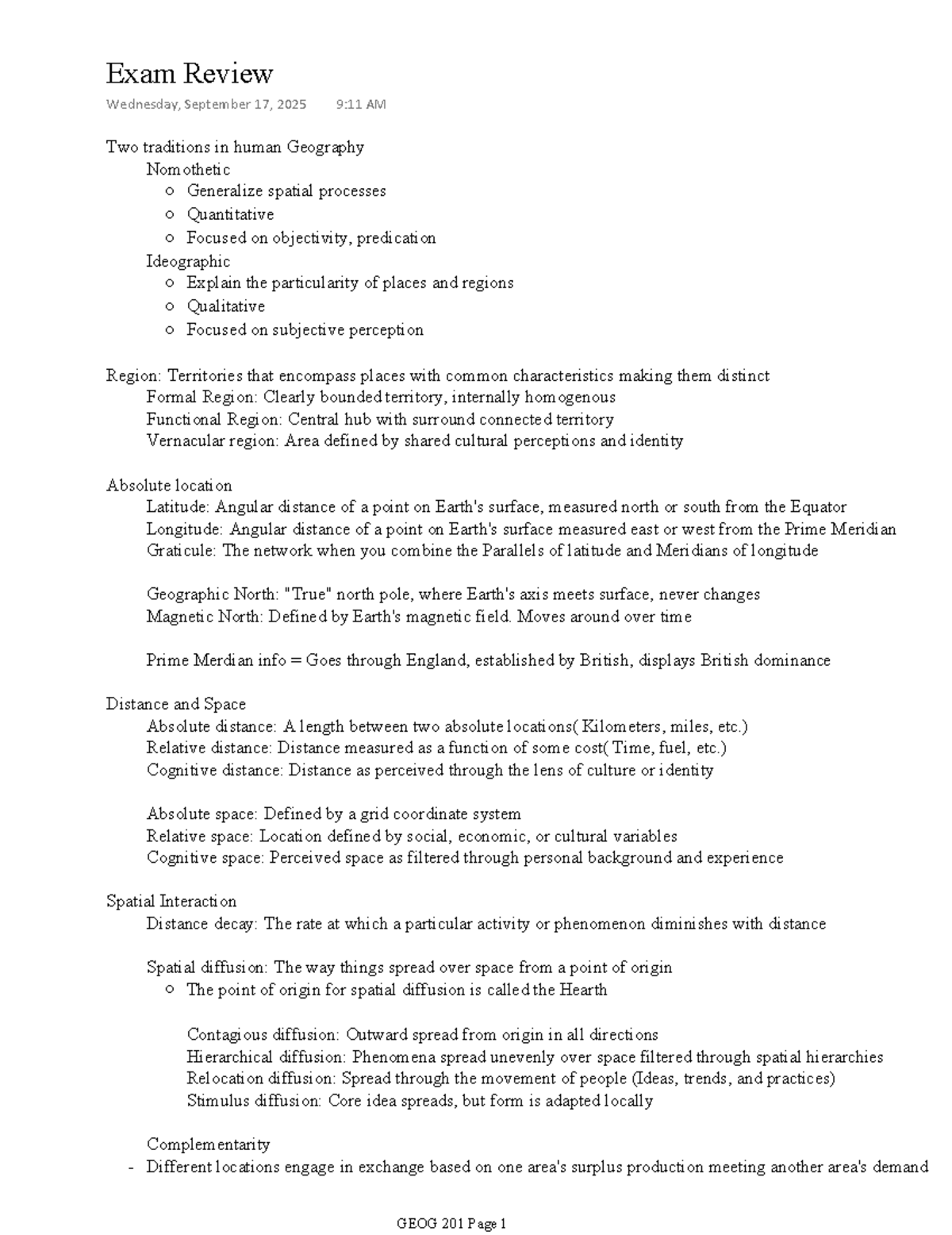 Demographics and Population Dynamics Exam Review for GEOG 201 - Studocu