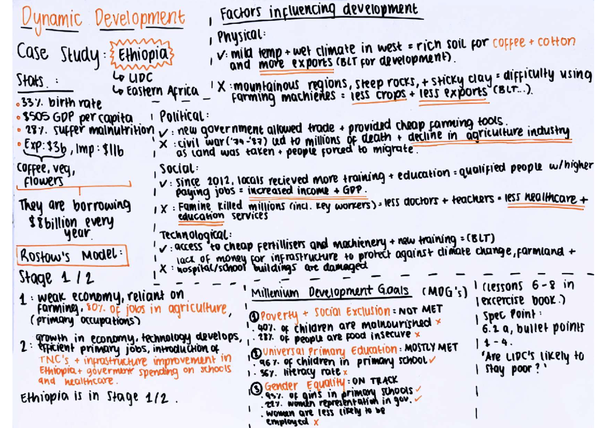 OCR B Dynamic Development Case Study: Ethiopia's Growth Challenges ...