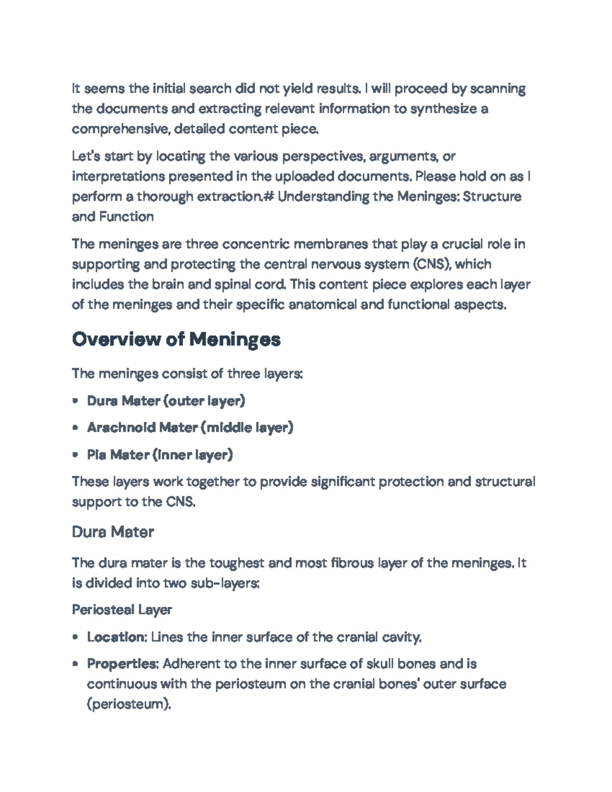 CNS Protection: Structure and Function of Meninges in Detail - Studocu