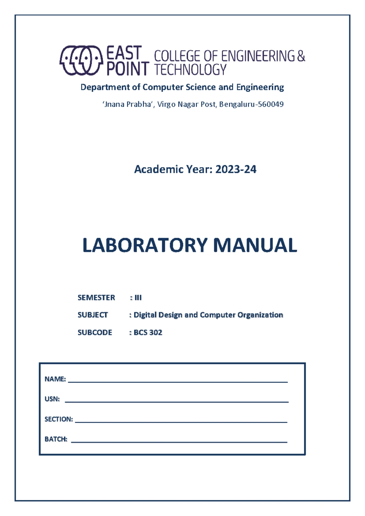 @vtucode - Ddco - Model Question Paper- I with effect from 2022 Third Semester B Degree ...