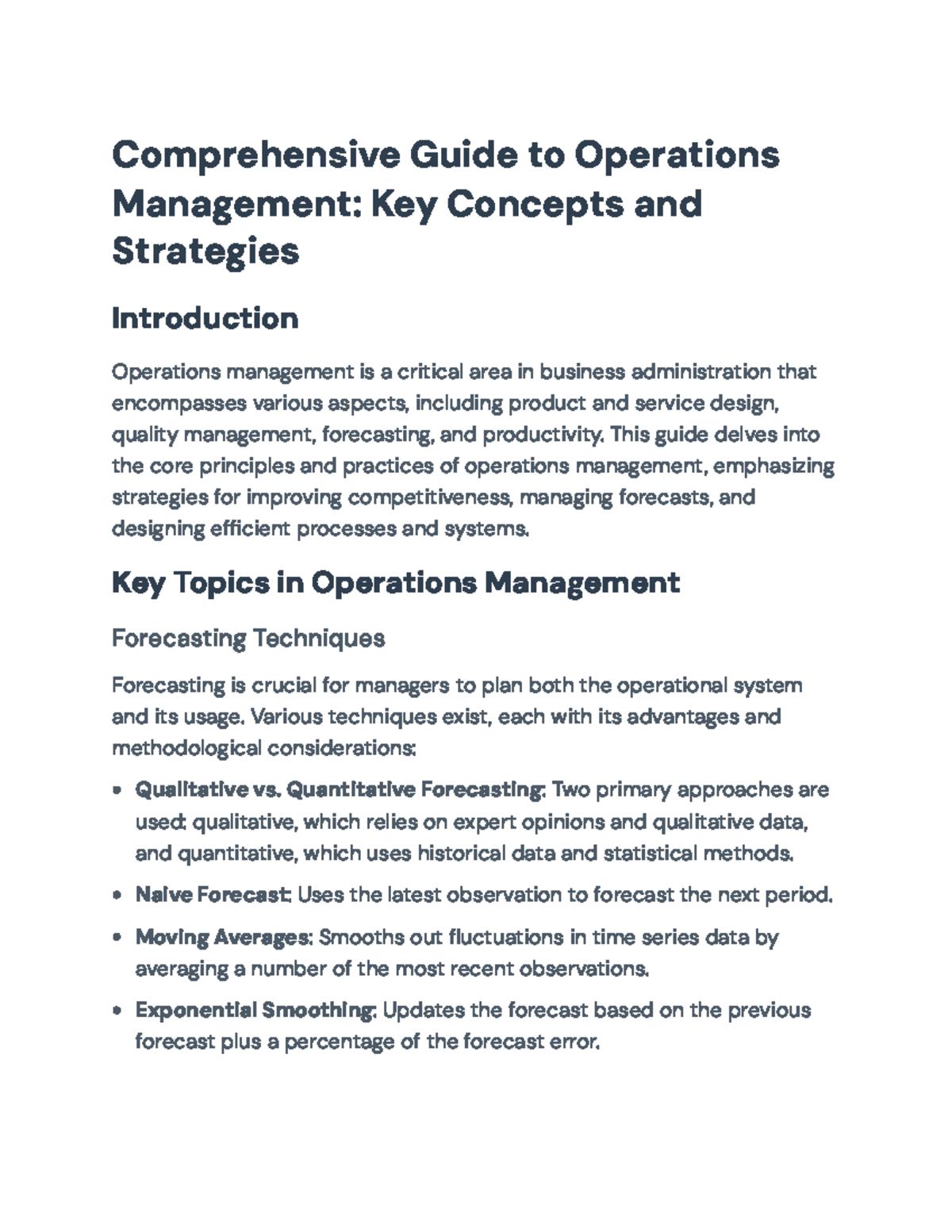 Operations Management: Comprehensive Guide on Strategies and Techniques ...
