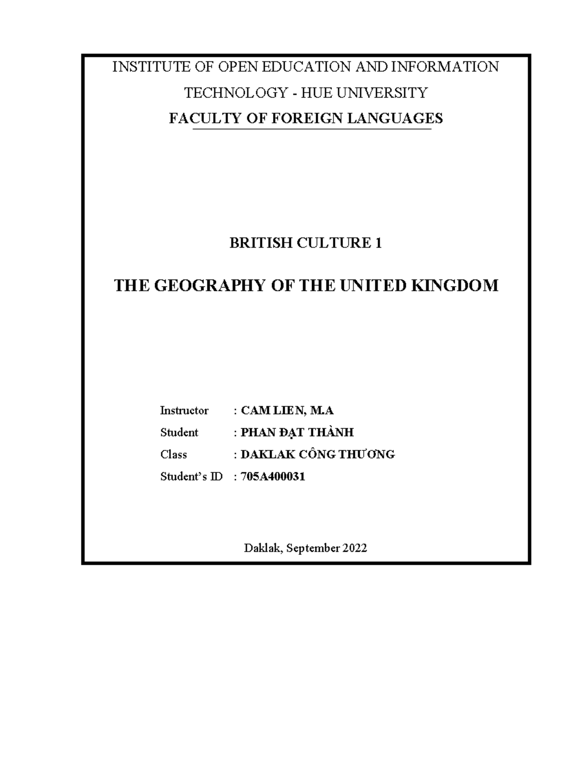 British Culture 1: The Geography of the United Kingdom - Studocu