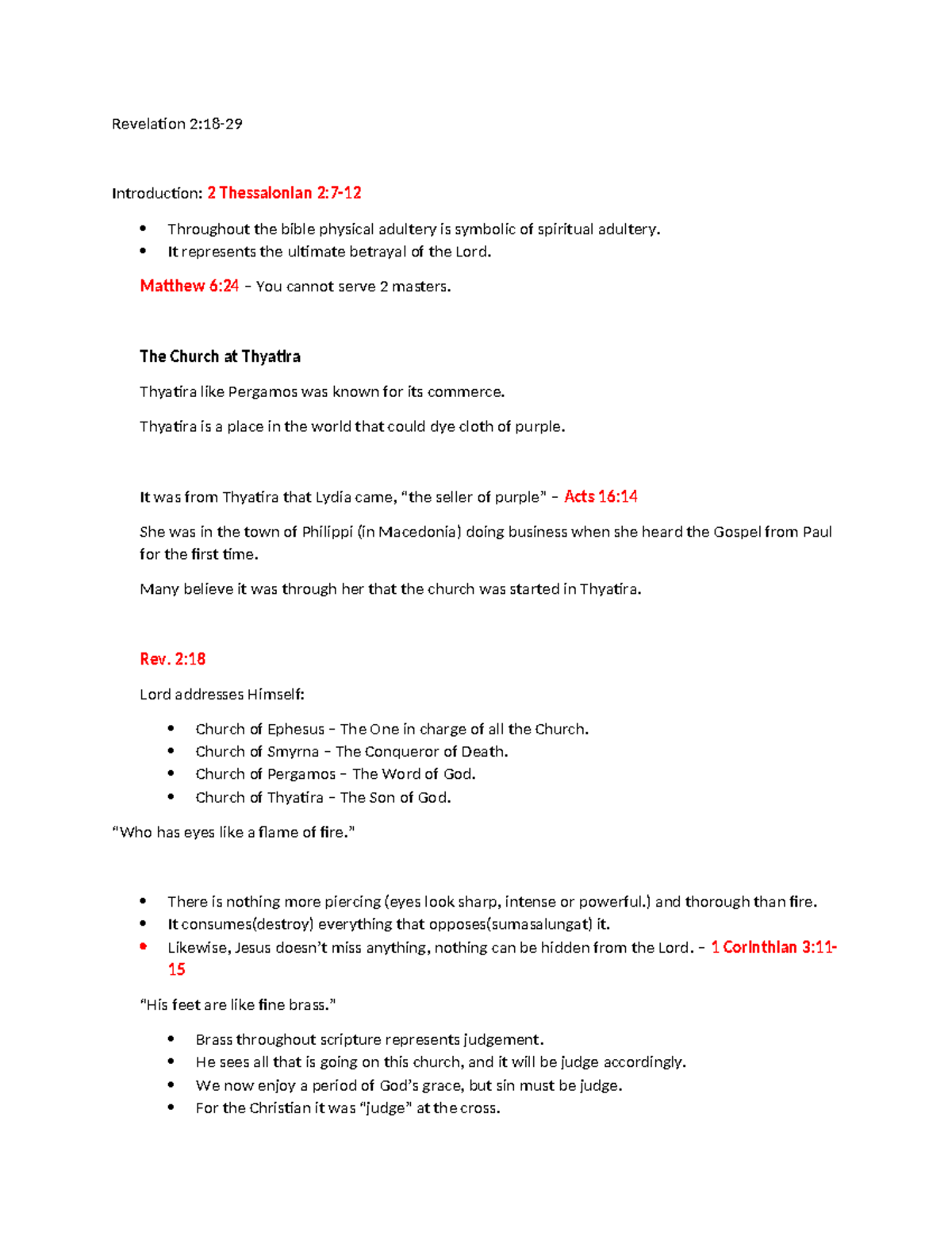 Revelation 2: Analyzing Spiritual Adultery in the Churches - Studocu