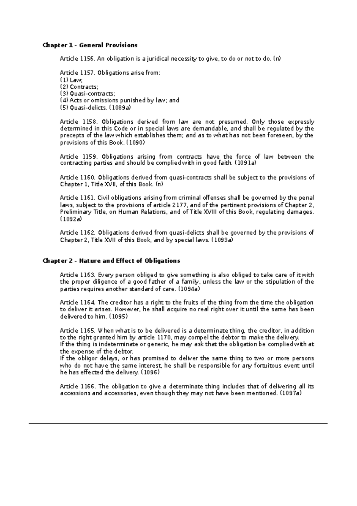 Oblicon CH1-2: General Provisions & Nature of Obligations Study Guide ...