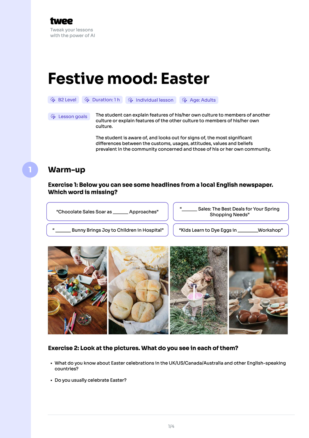 Easter mood B2 level lesson plan and activities for adults - Studocu