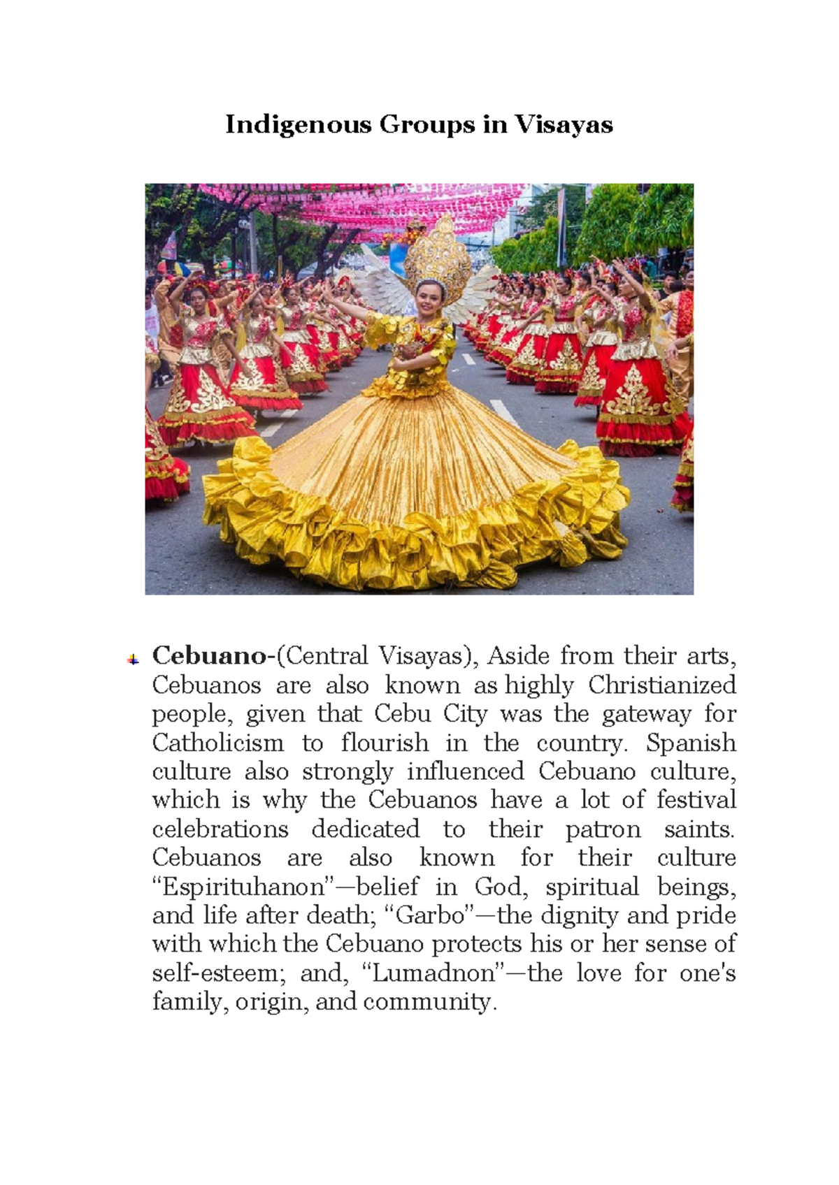 Indigenous Groups and Cultures of the Visayas Region - Studocu