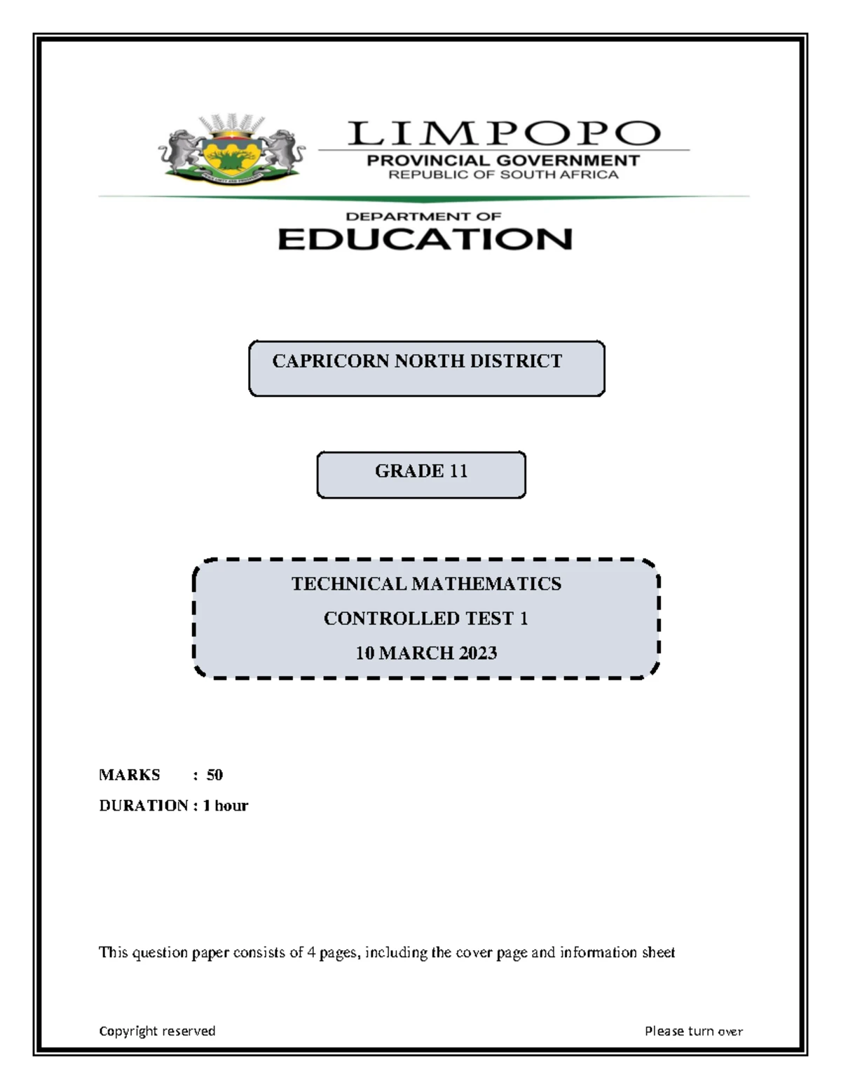 TECHNICAL MATHEMATICS P2 GRADE 12 SEPTEMBER 2024 QUESTION PAPER - Studocu