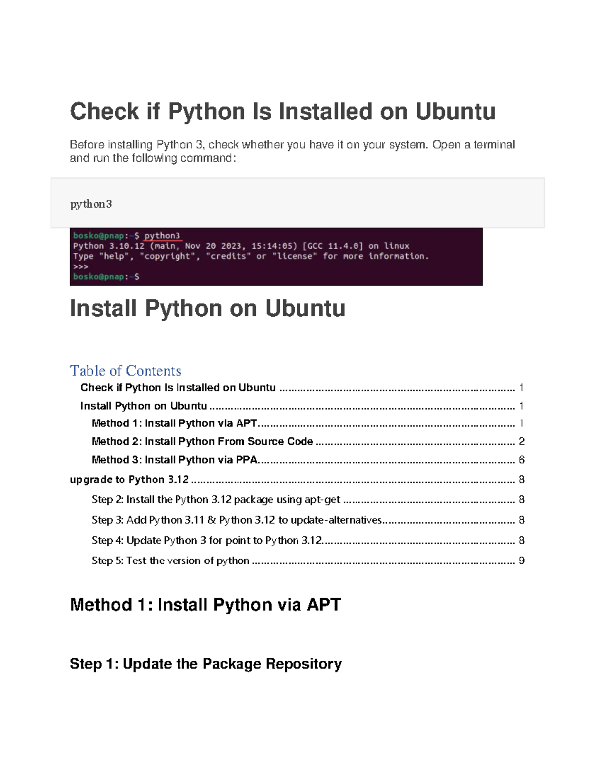 Python Is Installed on Ubuntu - Check if Python Is Installed on Ubuntu ...