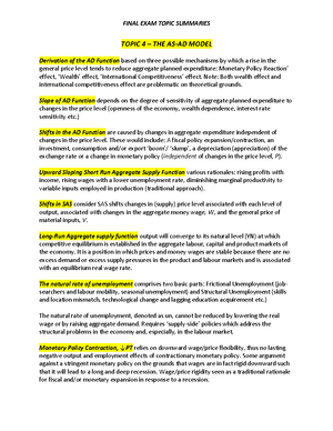 Macro Cheat Sheet - Advanced Placement Macroeconomics Table of ...
