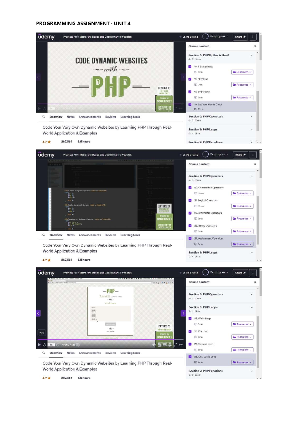 CS 3305 - Unit 4 Programming Assignment: PHP Basics and Dynamic ...
