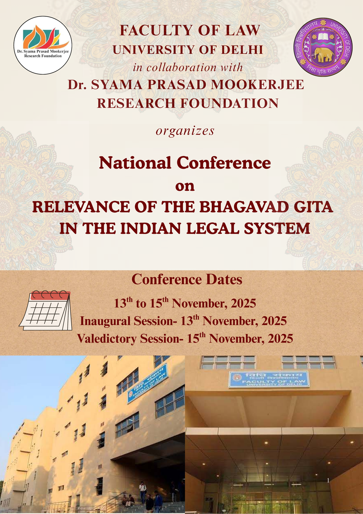 National Conference on Bhagavad Gita in Indian Legal System - Faculty ...