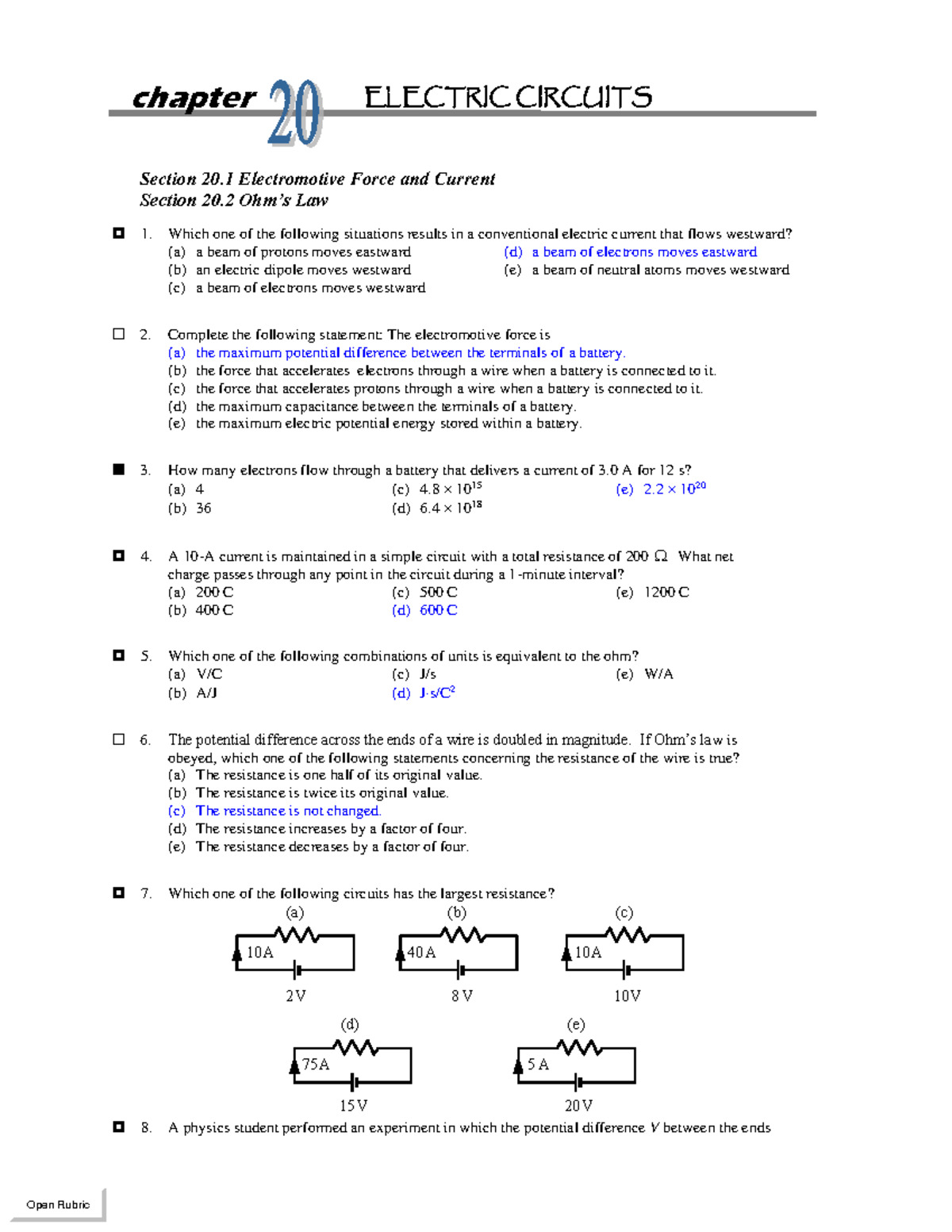 07. Electric Circuits - chapter 7 - ELECTRIC CIRCUITS chapter Section 20 Electromotive Force and ...