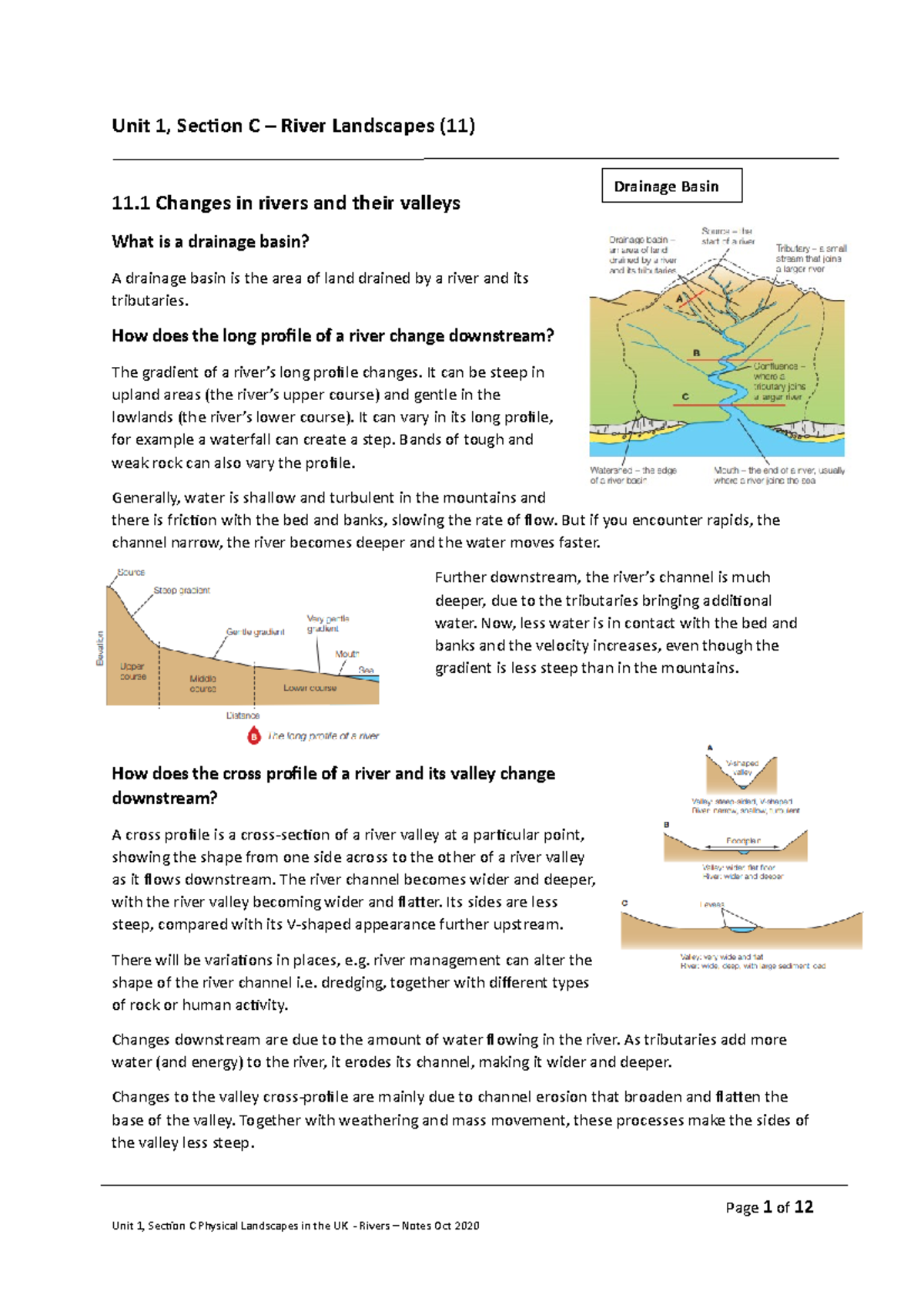 GCSE Geography Revision Notes - Physical Landscapes: Rivers Overview ...