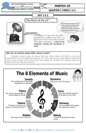 MAPEH 10 Module 10: Exploring Arts and Design in the Philippines - Studocu