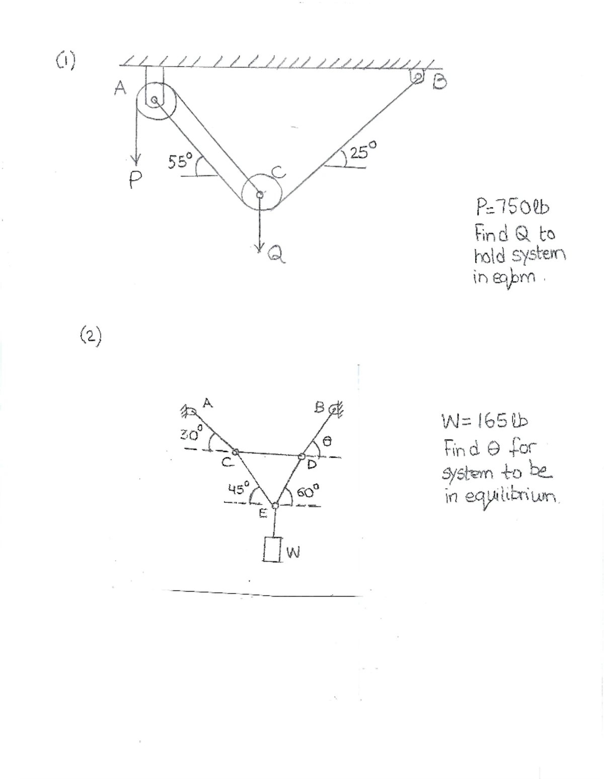 Exam 2 Statics FA 2024 Review Problems - Rigid Body Equilibrium ...