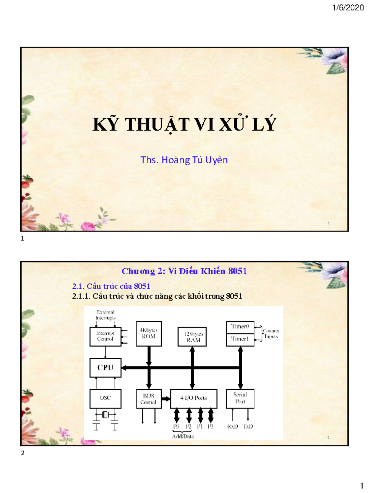 Chương 2: Cấu Trúc Và Chức Năng Vi Điều Khiển 8051 - VDK 8051 - Studocu