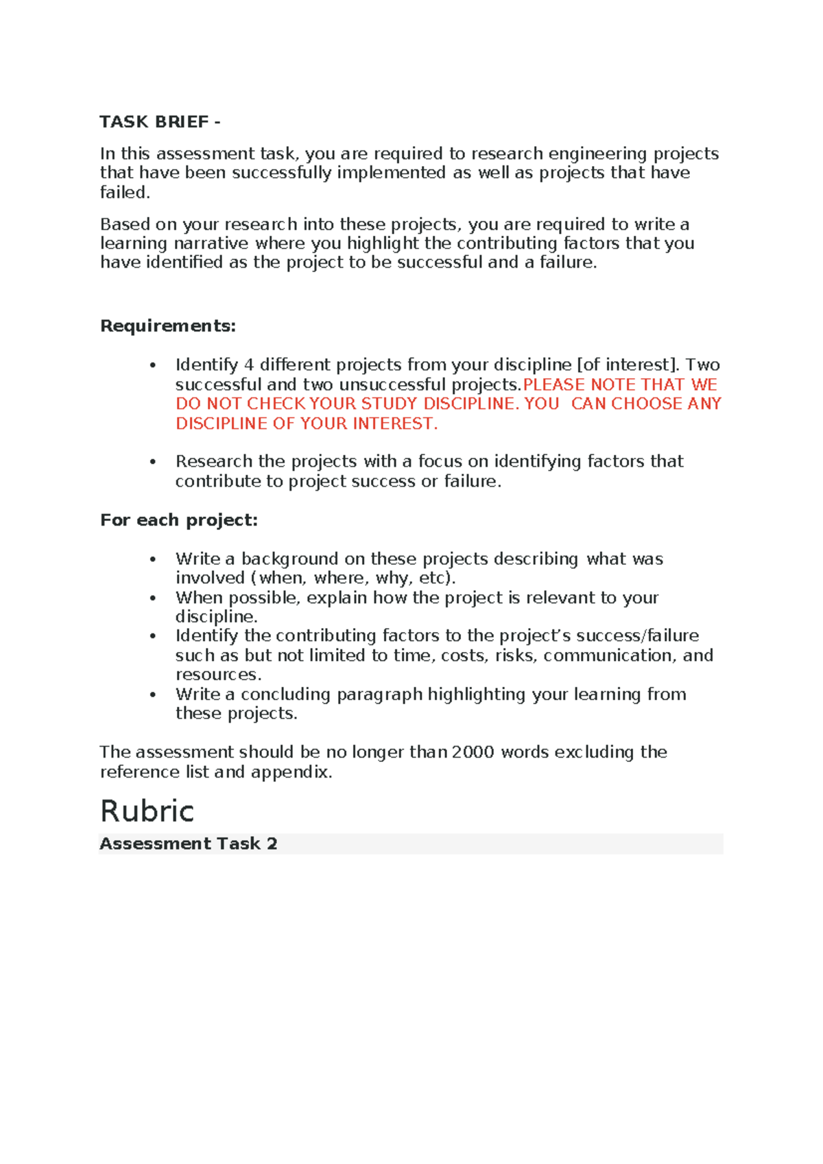 Assignment 2 outline - TASK BRIEF - In this assessment task, you are ...