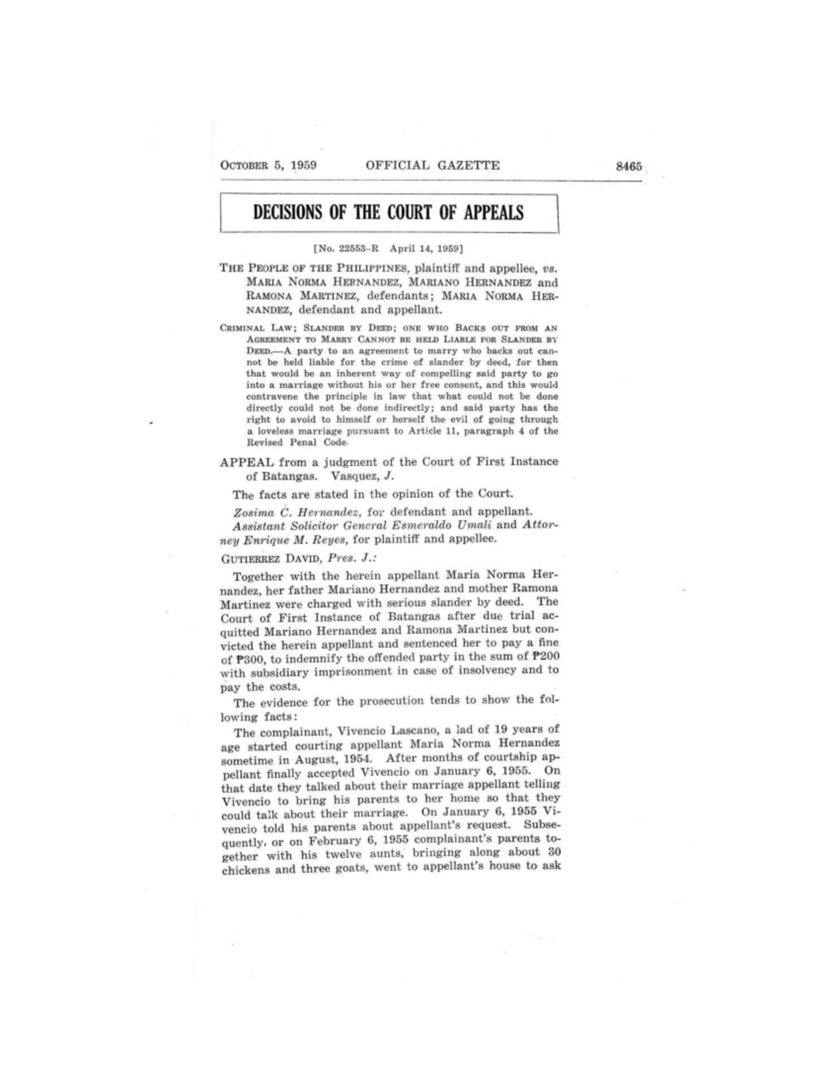 People v. Hernandez: Case Review on Criminal Slander Decision - Studocu