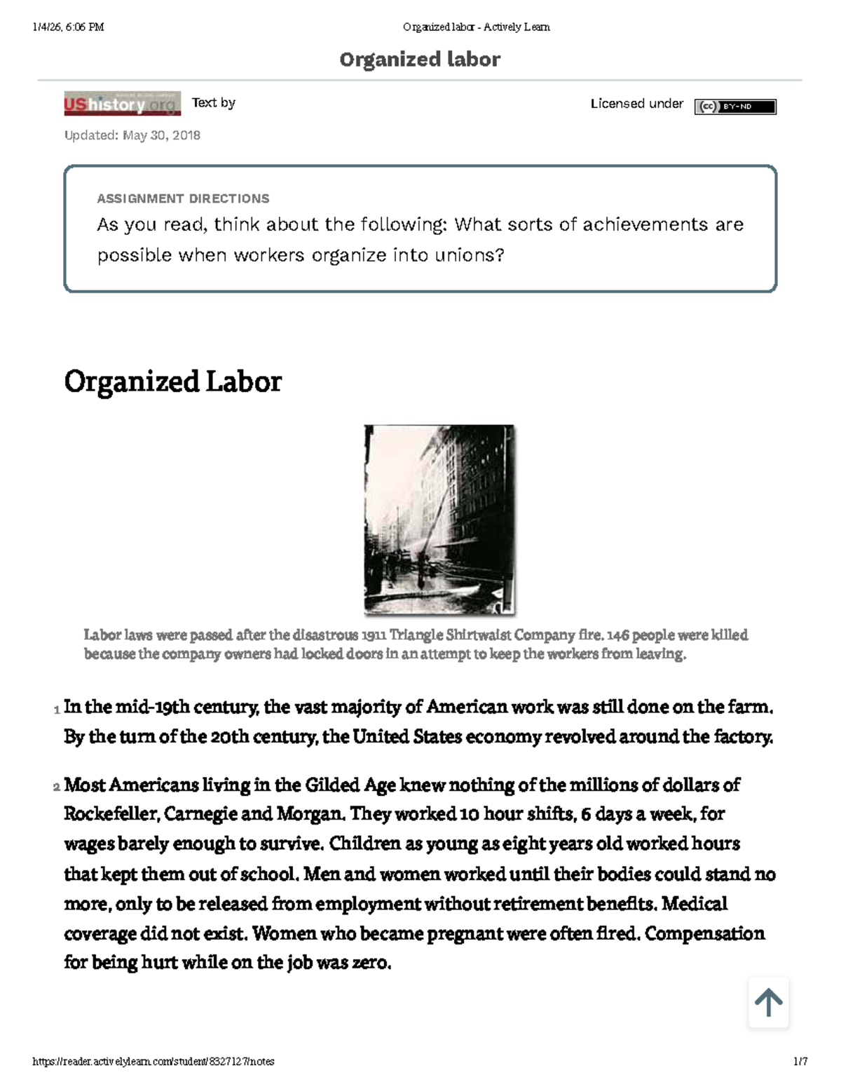 Organized Labor and Its Impact on Workers During the Gilded Age: A ...