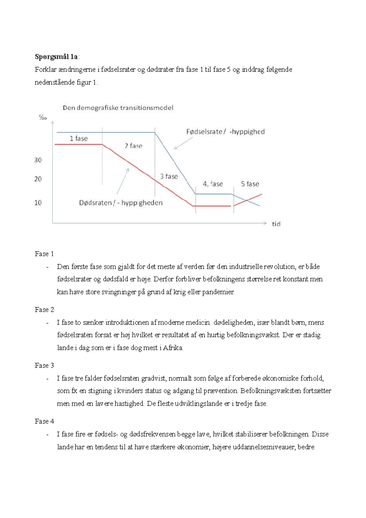 Demografisk transition opgave og befolkningspyramider i faser 1-5 - Studocu