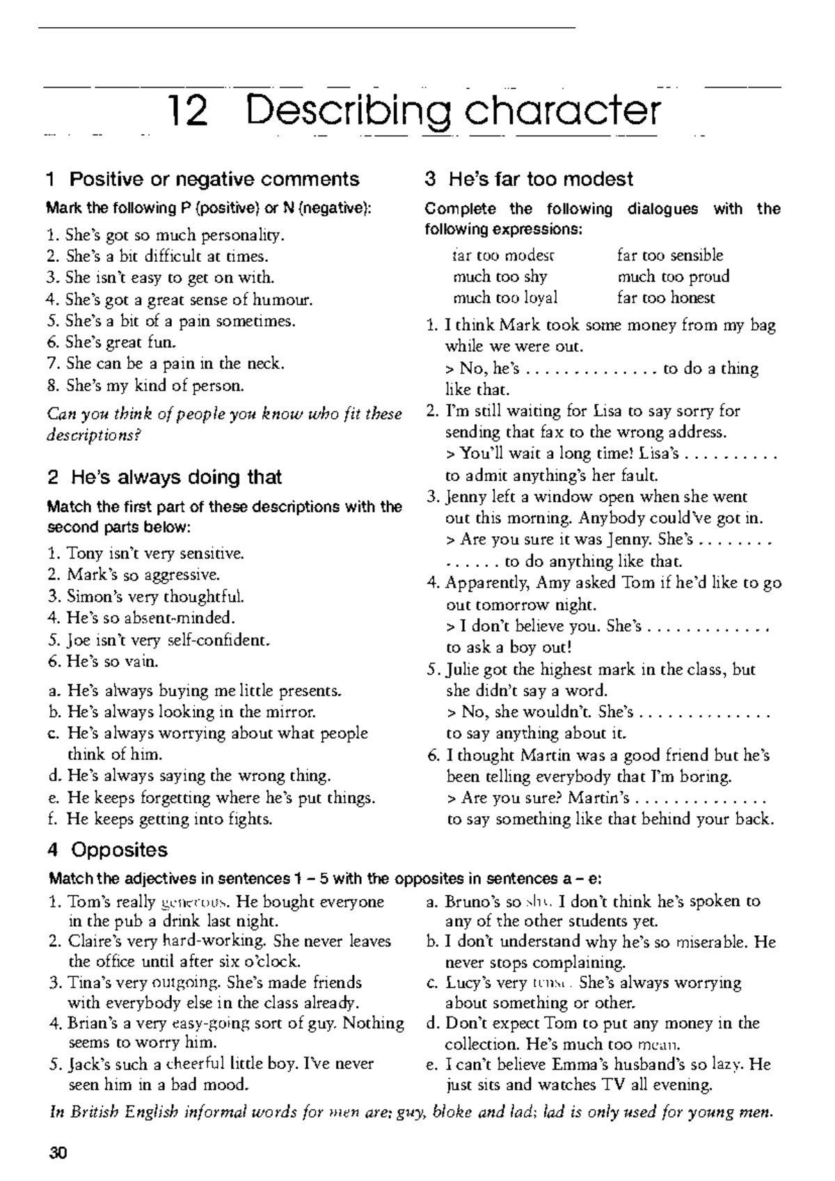 Describing People - Character Traits and Attributes (ENG101) - Studocu