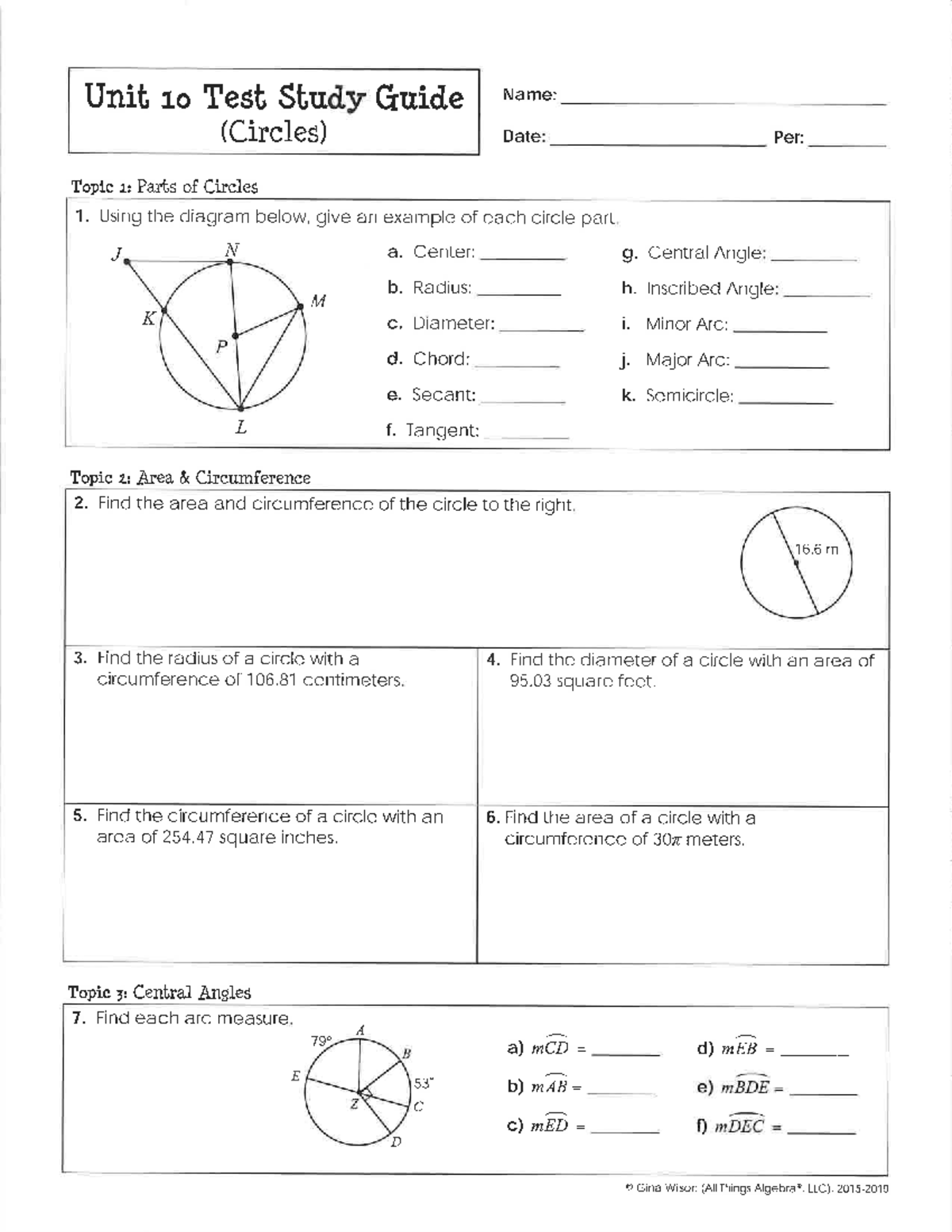 Ryan Lewis - Unit 10 Study Guide - Unit 10 Test Study Guide Name ...