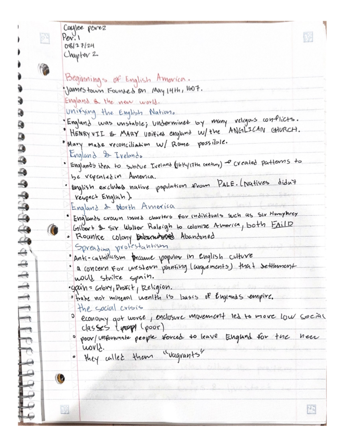 APUSH Notes: Chapter 2 - Beginnings of English America and Jamestown ...