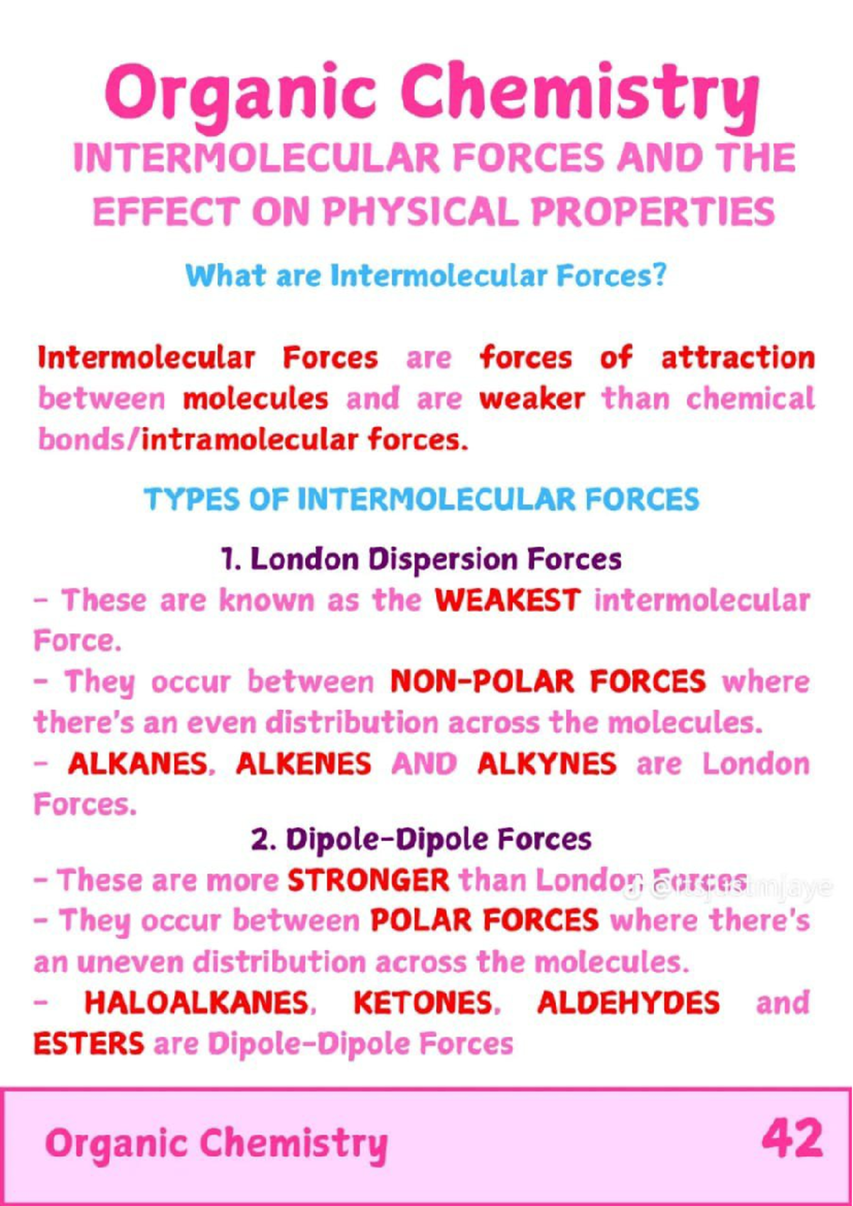 Organic chemistry intermolecular forces and their impact on properties ...