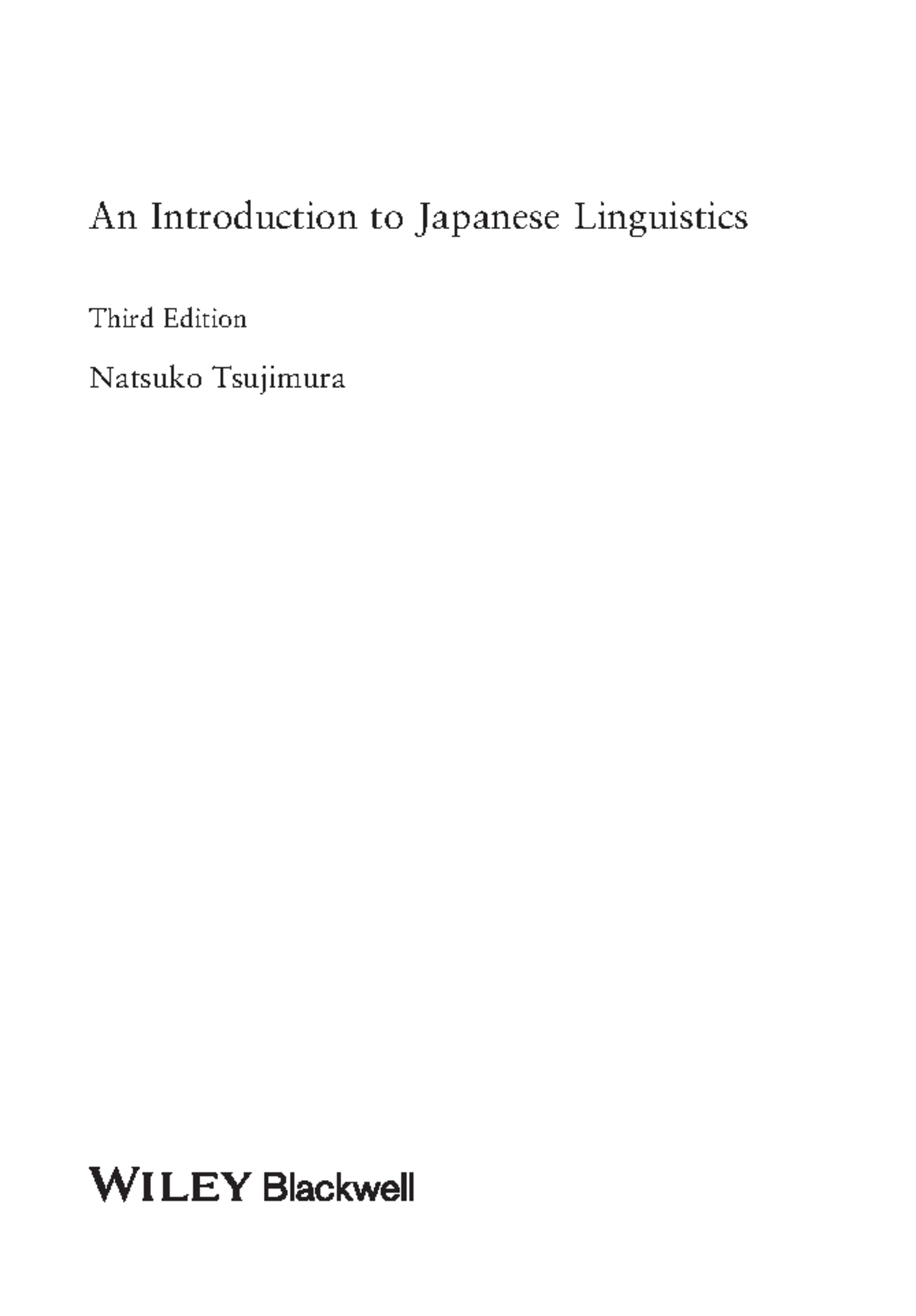 An Introduction to Japanese Linguistics: Phonology (3rd Ed.) - Studocu