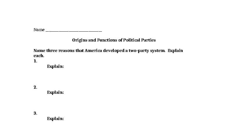 Political Parties: Origins, Functions, and Key Historical Facts - Studocu