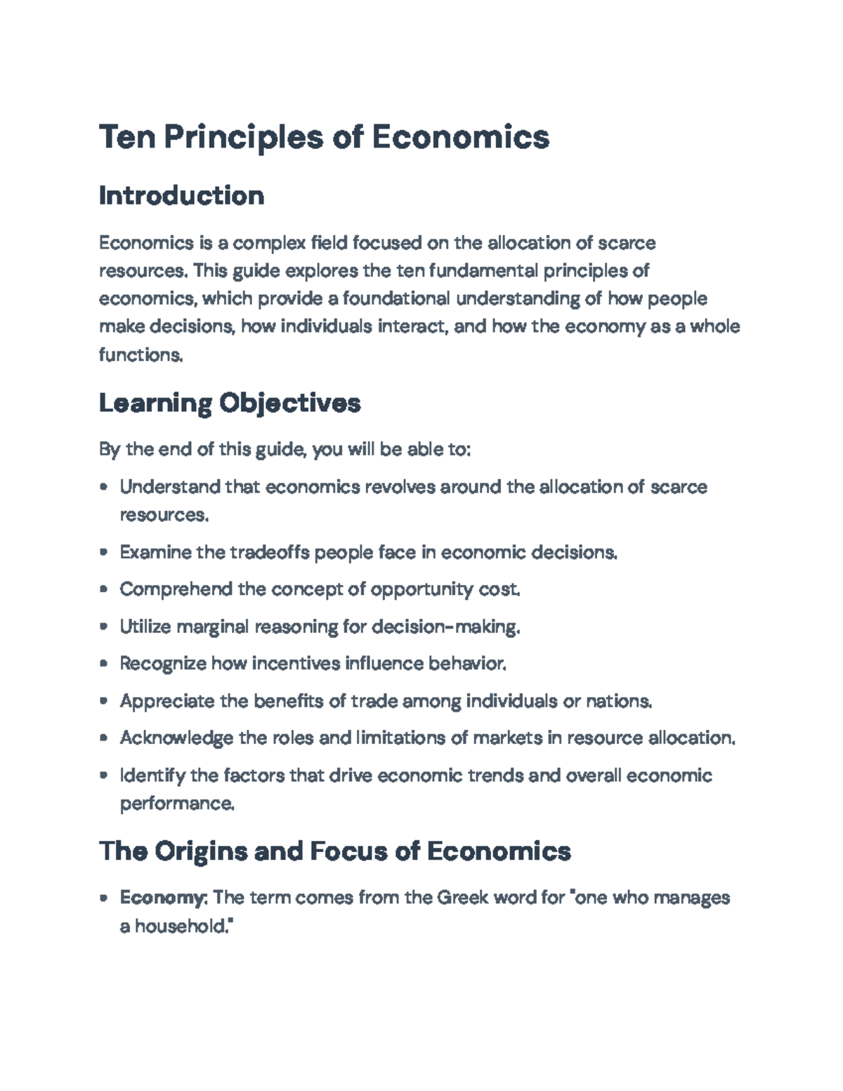 Economics 101: Understanding the Ten Fundamental Principles of ...