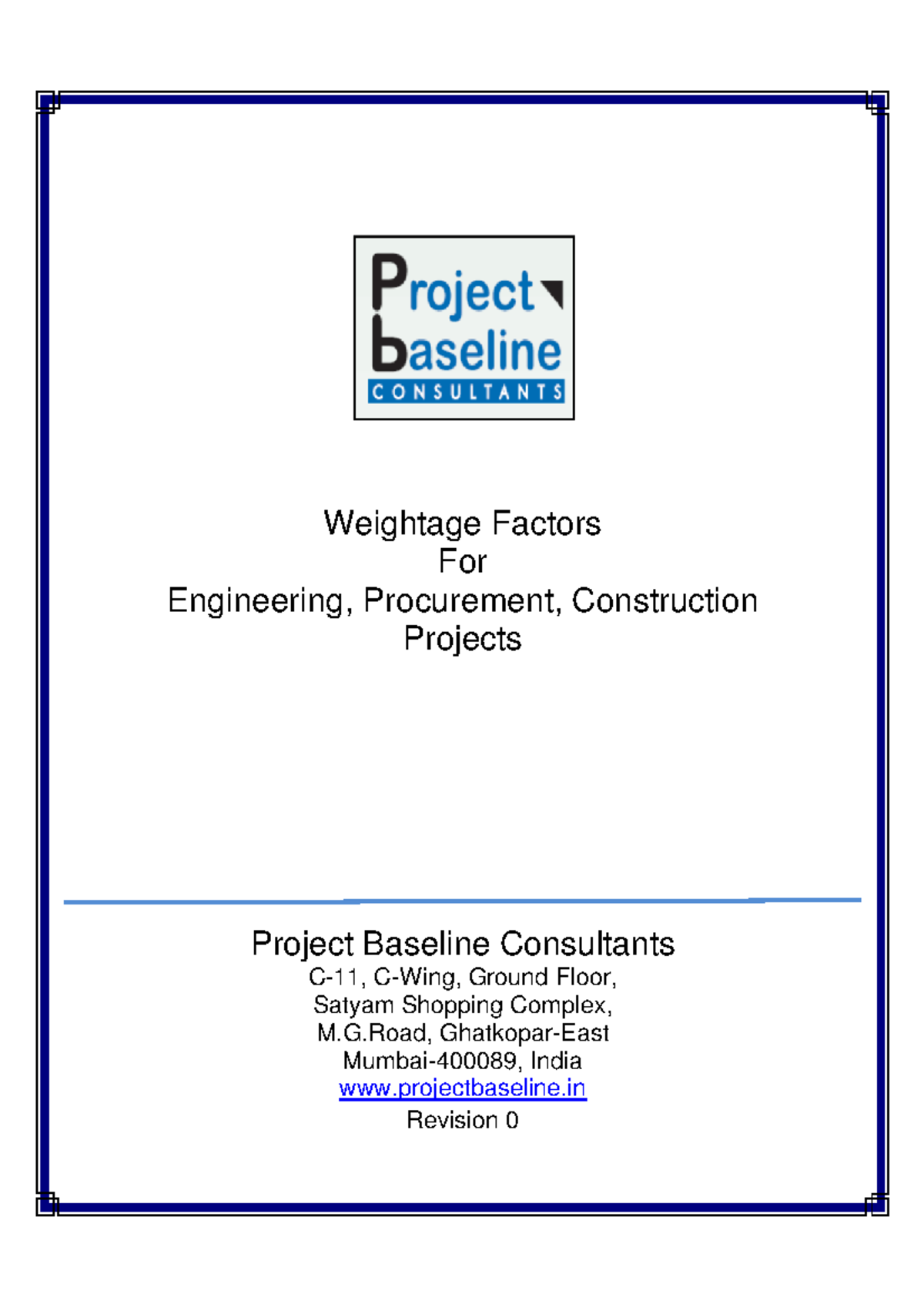 Weightage Factors for EPC Projects: A Comprehensive Overview - Studocu